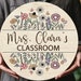 Personalized Floral Teacher Door Hanger, Teacher Custom Name Sign ...