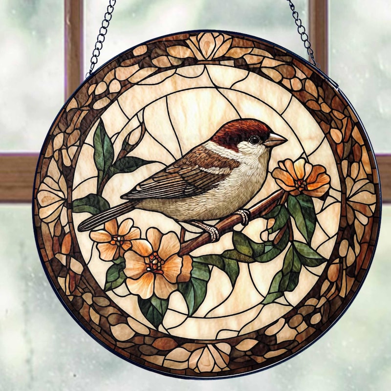 Stained Glass Chickadee - Etsy