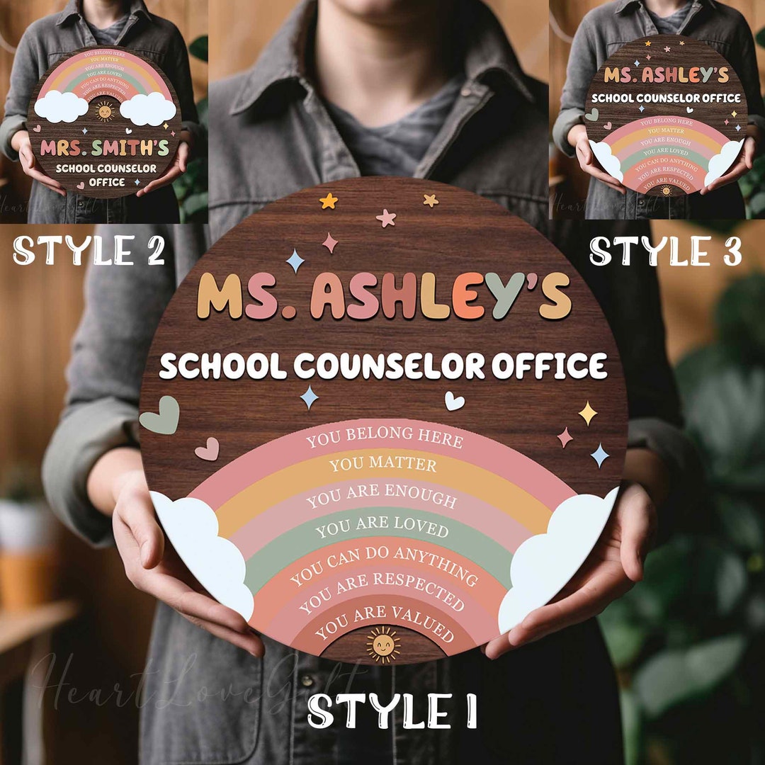 Personalized Guidance Counselor Wooden Sign, School Psychologist Sign ...