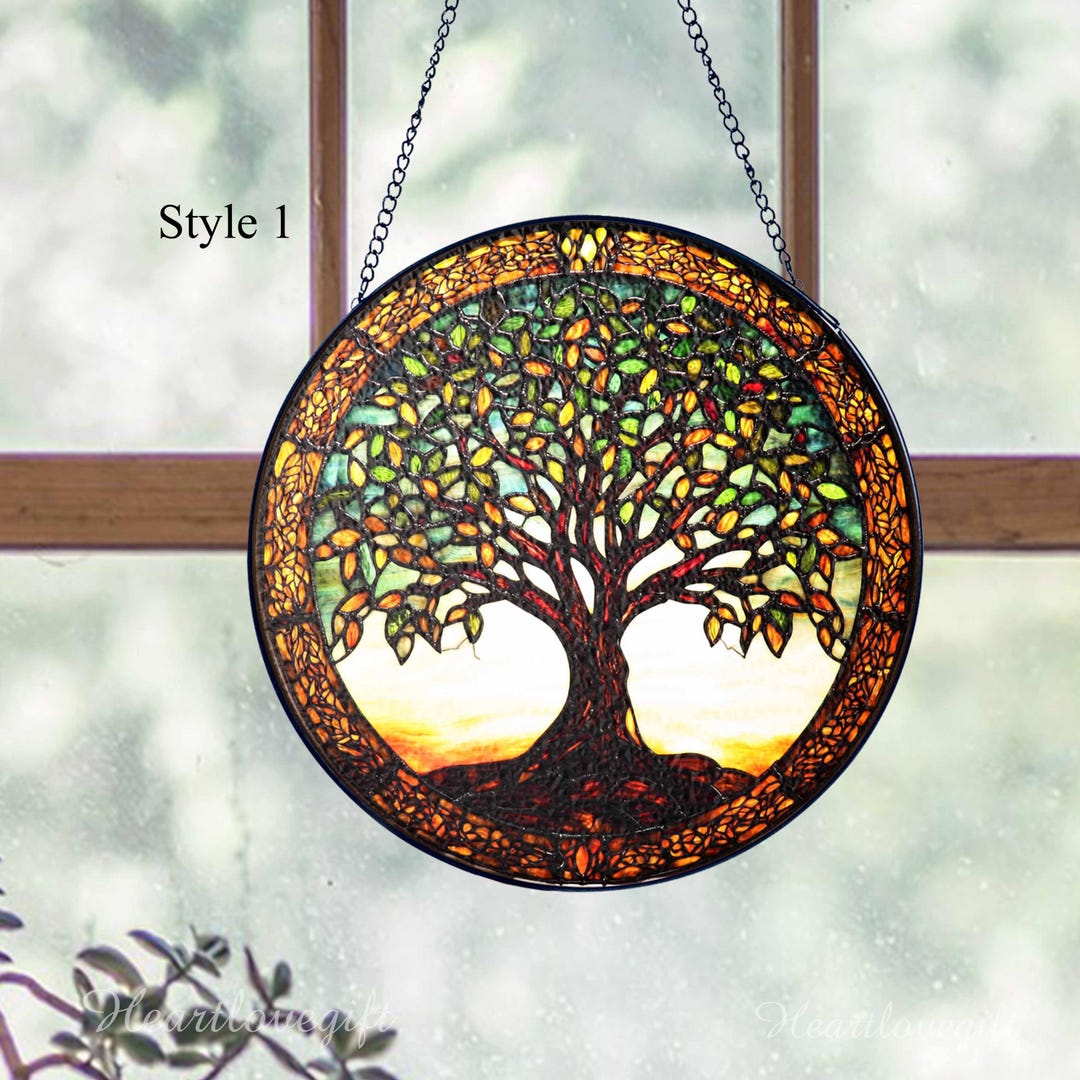Tree of Life Stained Glass Suncatcher/celtic Tree of Life GLASS ...