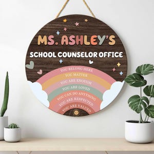 Personalized Guidance Counselor Wooden Sign, School Psychologist Sign ...