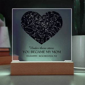 The Day You Became My Mom Gift - Custom Night Sky Acrylic Plaque for ...
