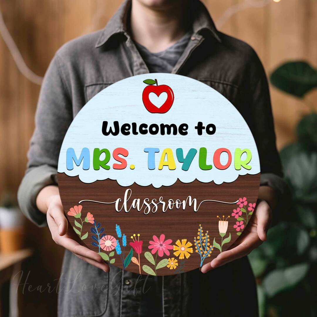 Teacher Personalized Door, Sign Back to School Gifts, Classroom Door ...