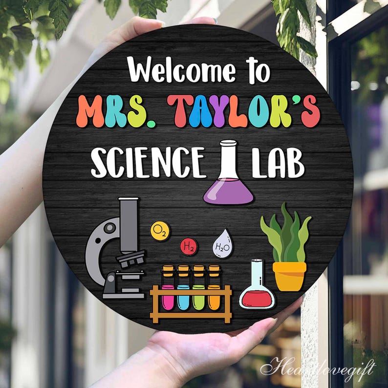 Custom Science Teacher Door Sign, Teacher Welcome Door Sign, Teacher ...