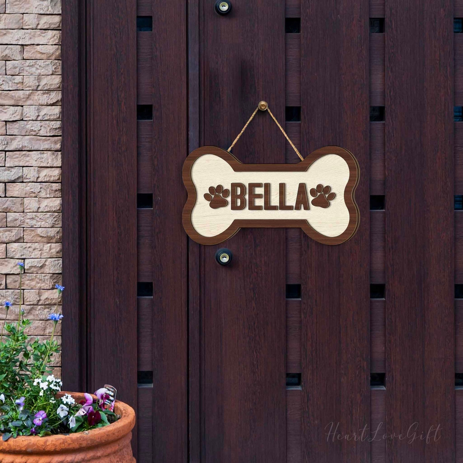 Personalized Wooden Dog Name Sign, 3D Custom Pet Name Gift, Dog Room ...