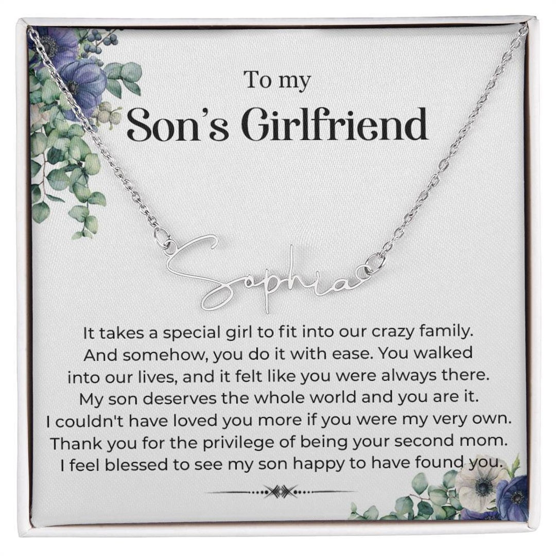 To My Sons Girlfriend Gift Necklace, Sentimental Gift for Son's ...