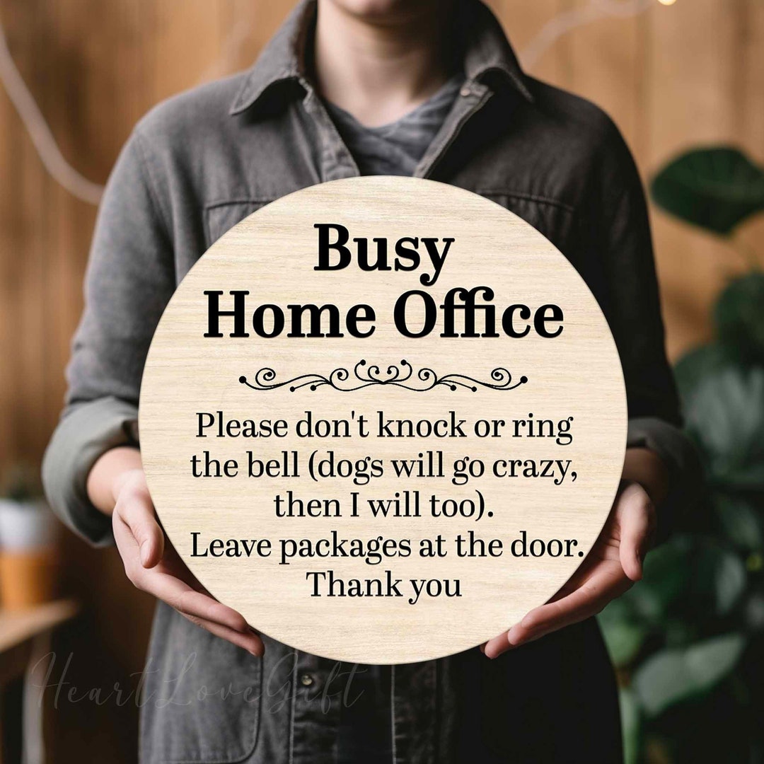 Busy Home Office Door Sign, Please Do Not Disturb, Working From Home ...