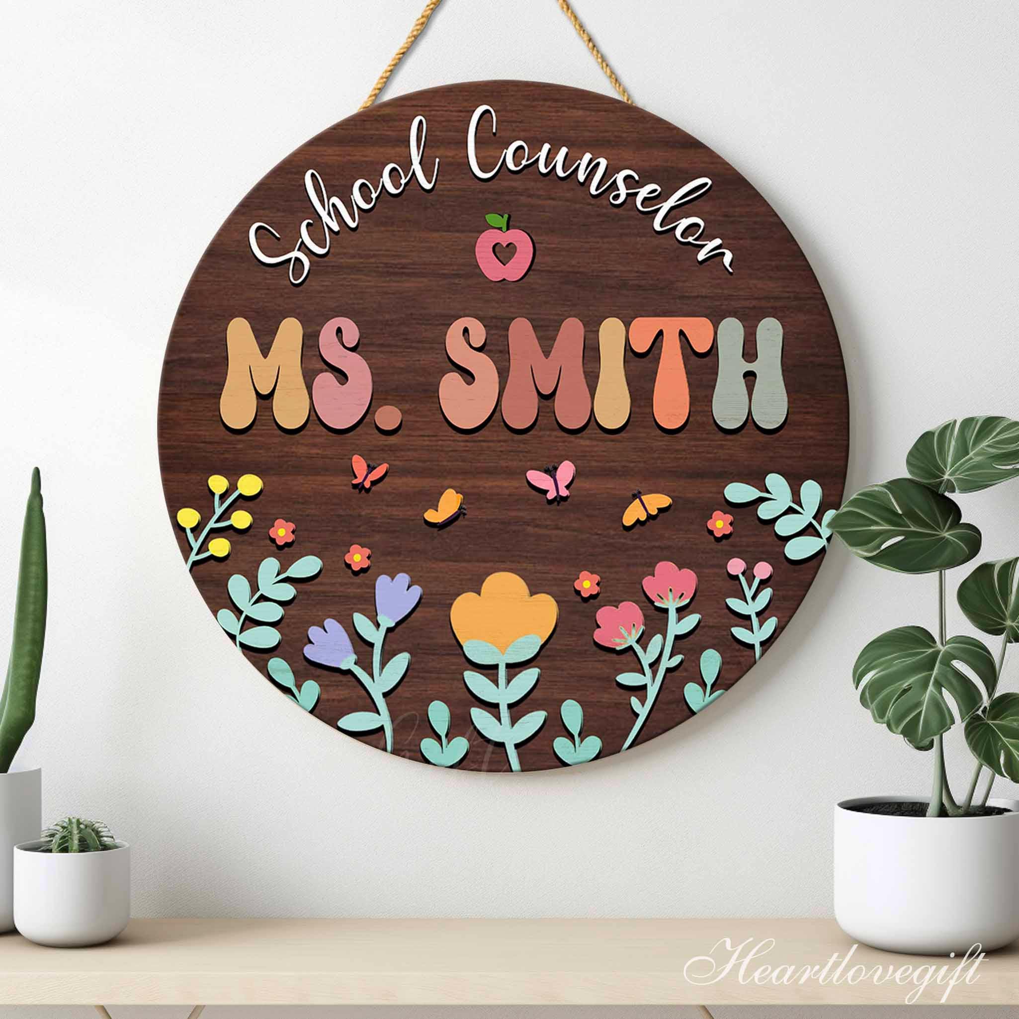 Personalized School Psychologist Gift, 3D School Counselor Office Door ...