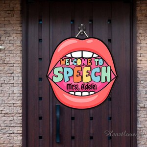 Personalized Speech Therapy Door Sign, Name Sign Hanger Speech Language ...