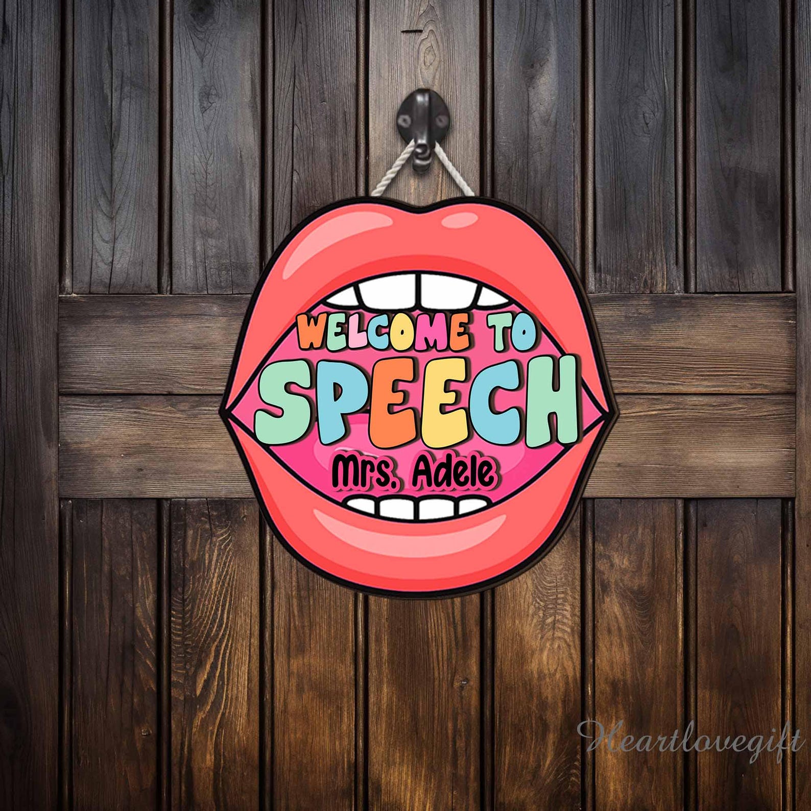 Personalized Speech Therapy Door Sign, Name Sign Hanger Speech Language ...