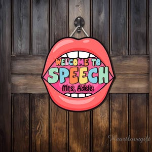 Personalized Speech Therapy Door Sign, Name Sign Hanger Speech Language ...