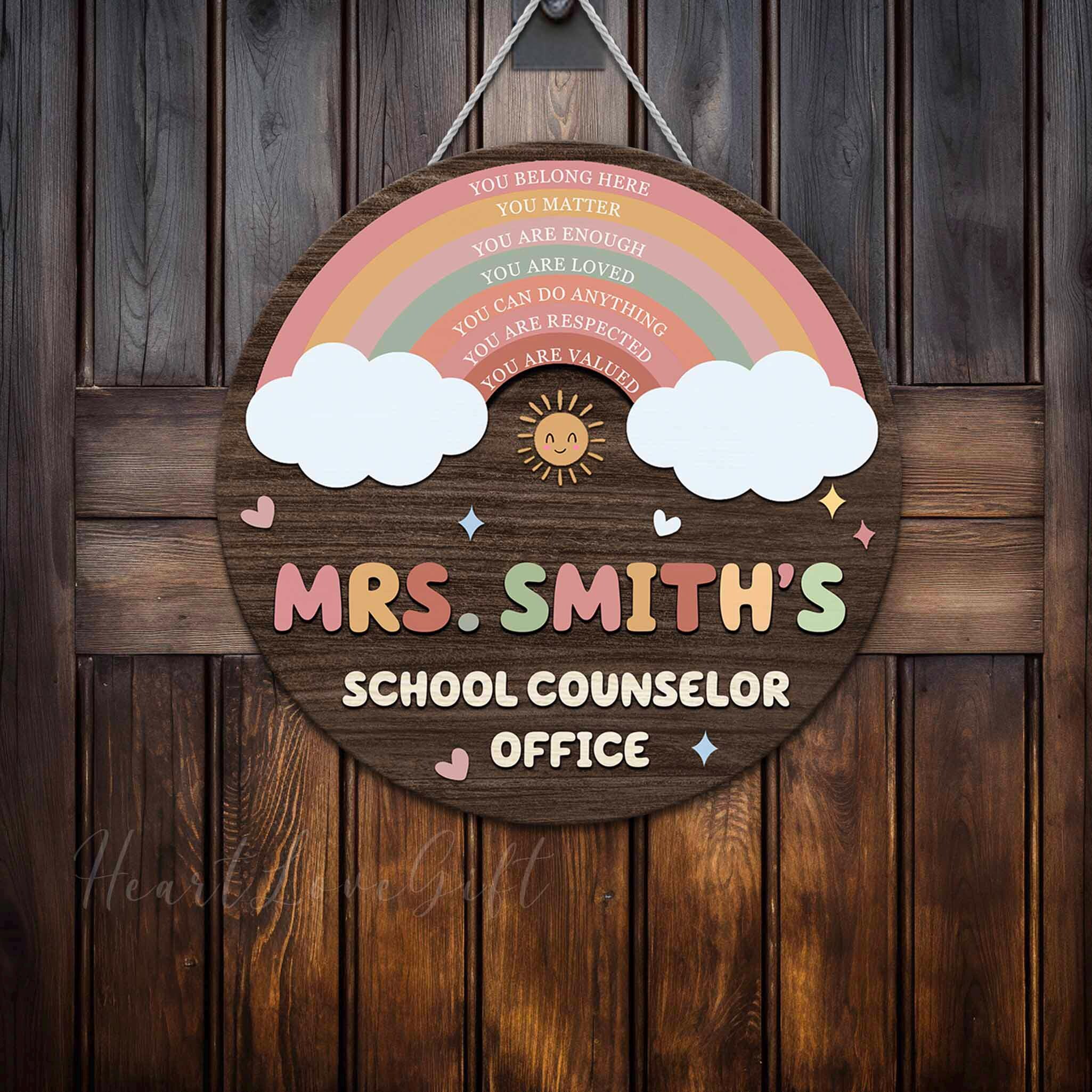 Personalized Guidance Counselor Wooden Sign, School Psychologist Sign ...