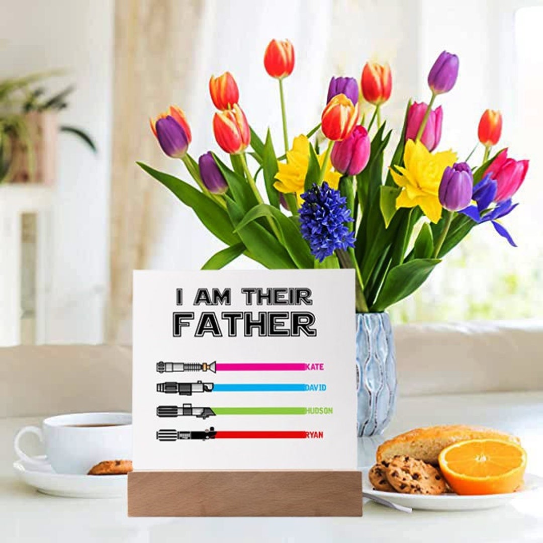 I Am Their Father Light Saber Sign, Personalized Father's Day Gifts for ...