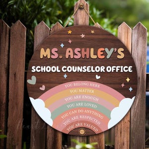 Personalized Guidance Counselor Wooden Sign, School Psychologist Sign ...