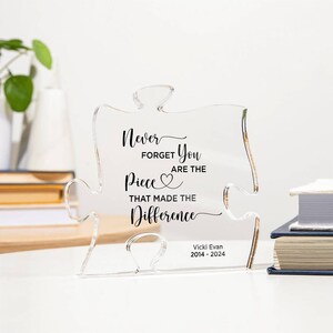 Personalized Acrylic Puzzle, Never Forget That You Are the Piece That ...