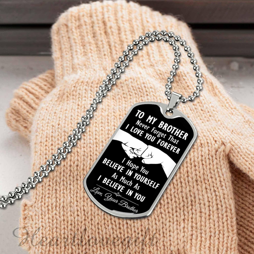 To My Brother Dog Tag Necklace/birthday Gift for Brother From Sister ...