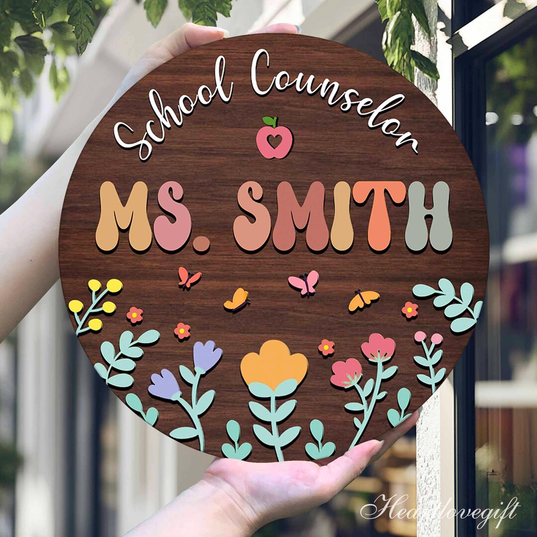 Personalized School Psychologist Gift, 3D School Counselor Office Door ...