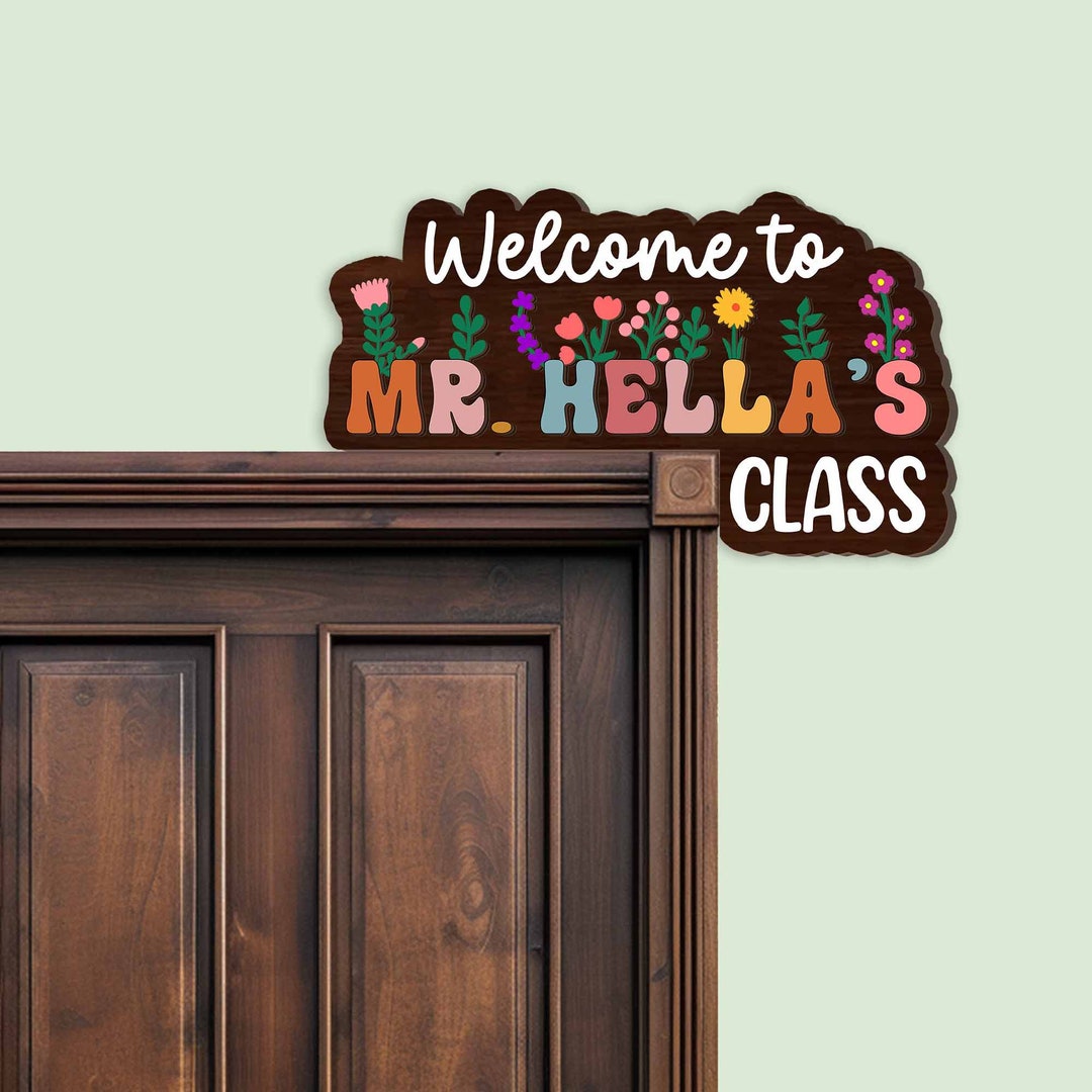 Personalized Welcome Class Board Corner Sign, Custom 3D Teacher ...