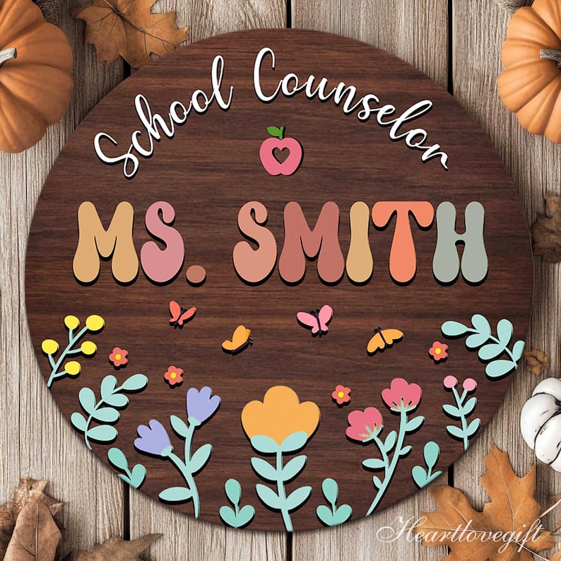 Personalized School Psychologist Gift, 3D School Counselor Office Door ...