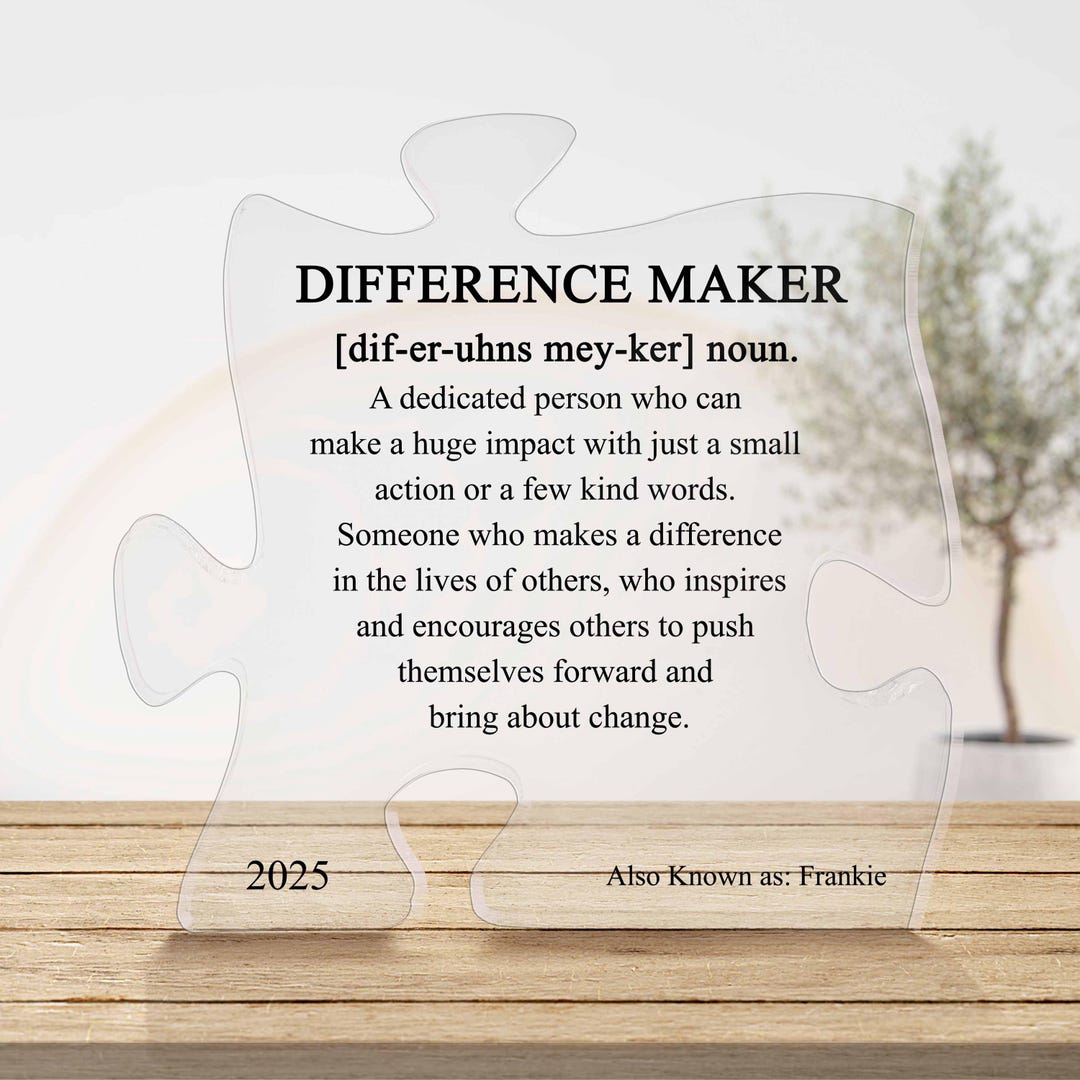 Personalized Difference Maker Plaque/difference Definition Maker Gift ...