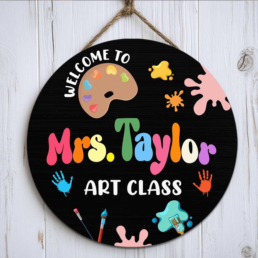 Personalized Art Teacher Door Sign, Teacher Appreciation Gift, Art ...