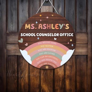 Personalized Guidance Counselor Wooden Sign, School Psychologist Sign ...