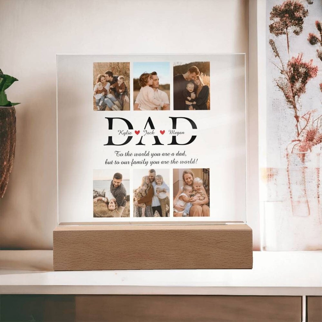 Personalized Photo Acrylic Plaque for Dad, Fathers Day Gifts for Dad ...
