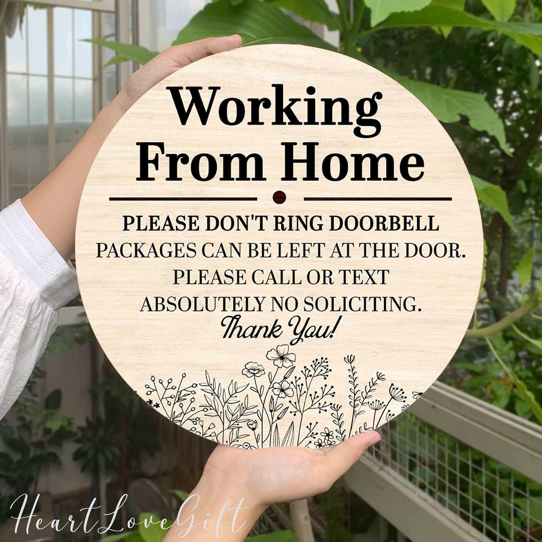 Working From Home Door Sign/do Not Disturb Sign/housewarming Gift, Work ...