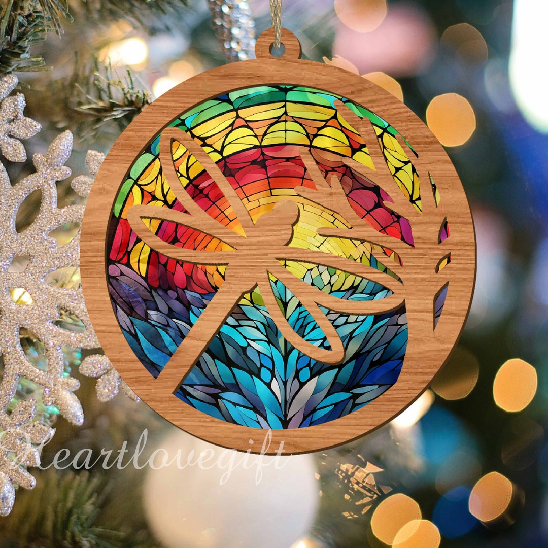 Dragonfly Suncatcher/stained Glass/dragonfly Acrylic Suncatcher ...