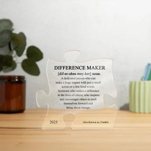 Personalized Difference Maker Plaque/difference Definition Maker Gift ...