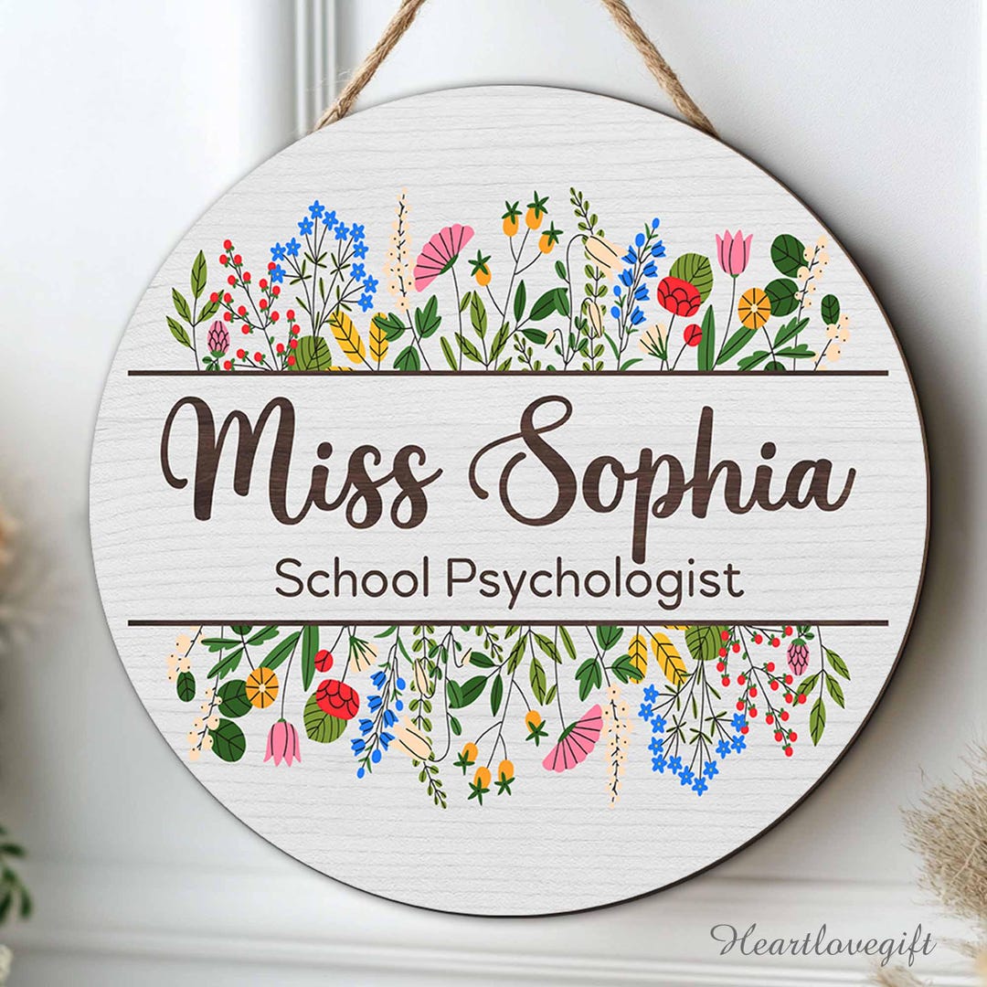 Personalized School Psychologist Door Sign, School Psychologist Office ...