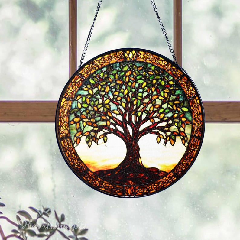 Tree of Life Stained Glass Suncatcher/celtic Tree of Life GLASS ...