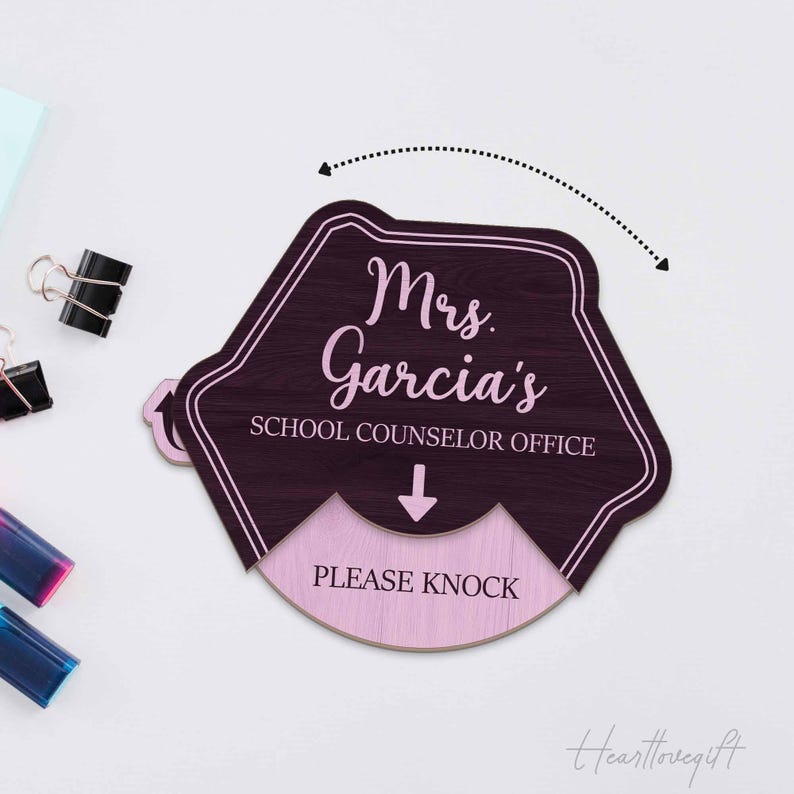 Personalized School Counselor Office Spinner Sign, School Counselor ...