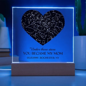 The Day You Became My Mom Gift - Custom Night Sky Acrylic Plaque for ...