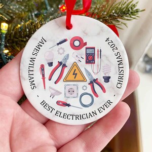 Best Electrician Ever Ornament Christmas 2024, Personalized Electrician ...