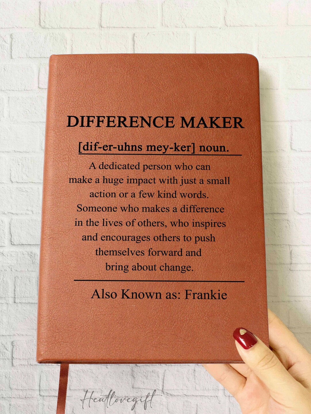 Personalized Difference Maker Journal, Difference Definition Maker Gift ...