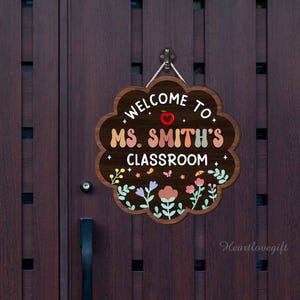 Floral Teacher Door Hanger, Back to School Gift, Classroom Decor High ...