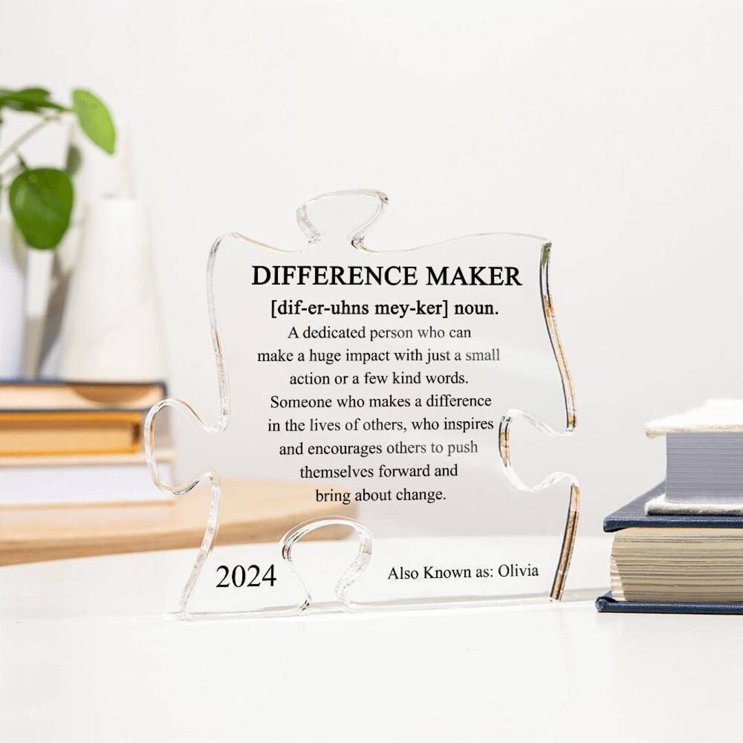 Personalized Difference Maker Plaque/difference Definition Maker Gift ...