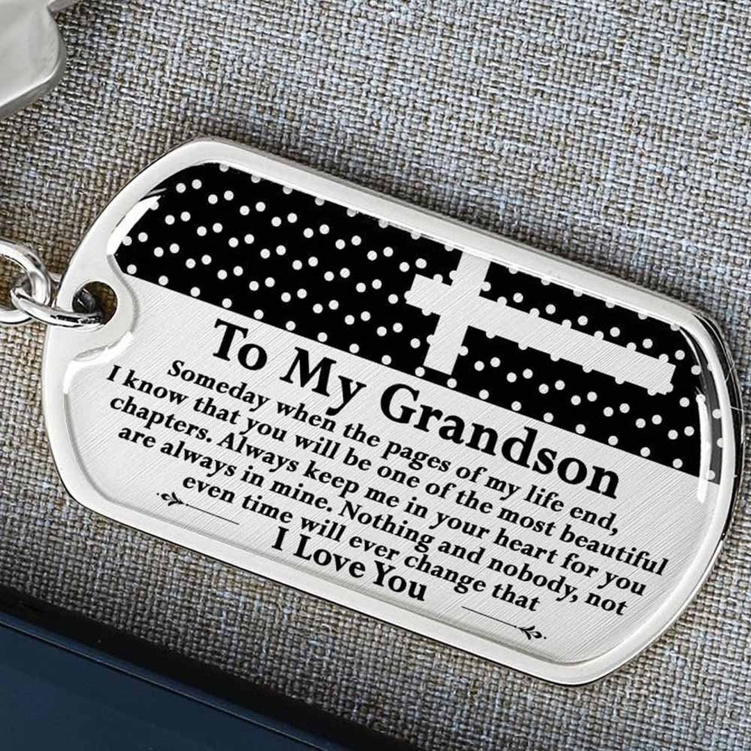 To My Grandson Keychain/to Grandson Keychain From Grandma/ Custom Gift ...