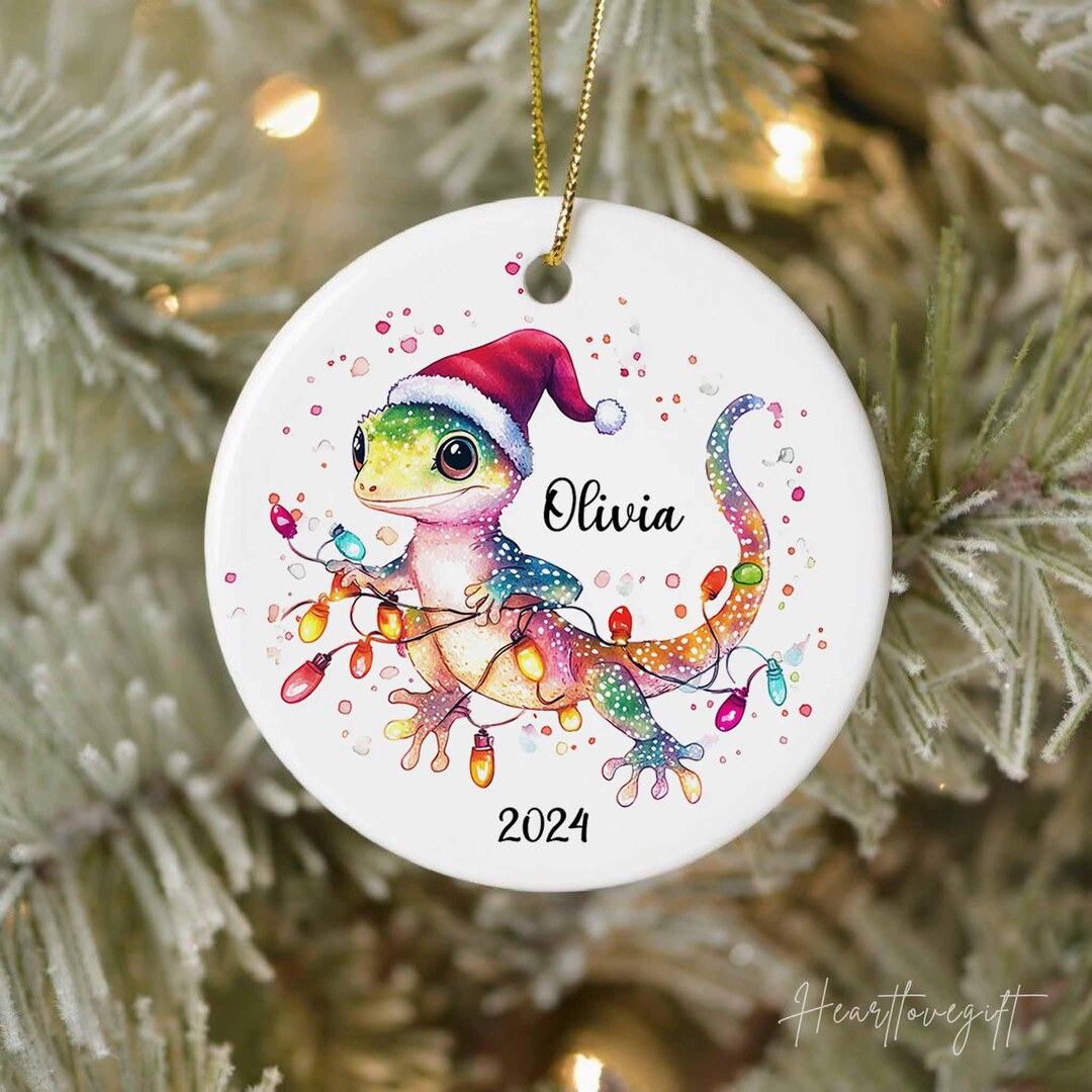 Custom Gecko Christmas Ornament 2024, Pet Beardie Ornament Kids Name ...