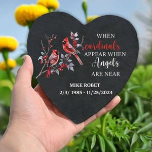 Memorial Stone With Cardinal Gift, Personalized Memorial Gift for Home ...