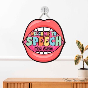 Personalized Speech Therapy Door Sign, Name Sign Hanger Speech Language ...