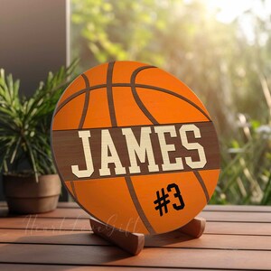 Personalized Basketball Door Sign, Kids Room Sign, Round Wood Sign ...