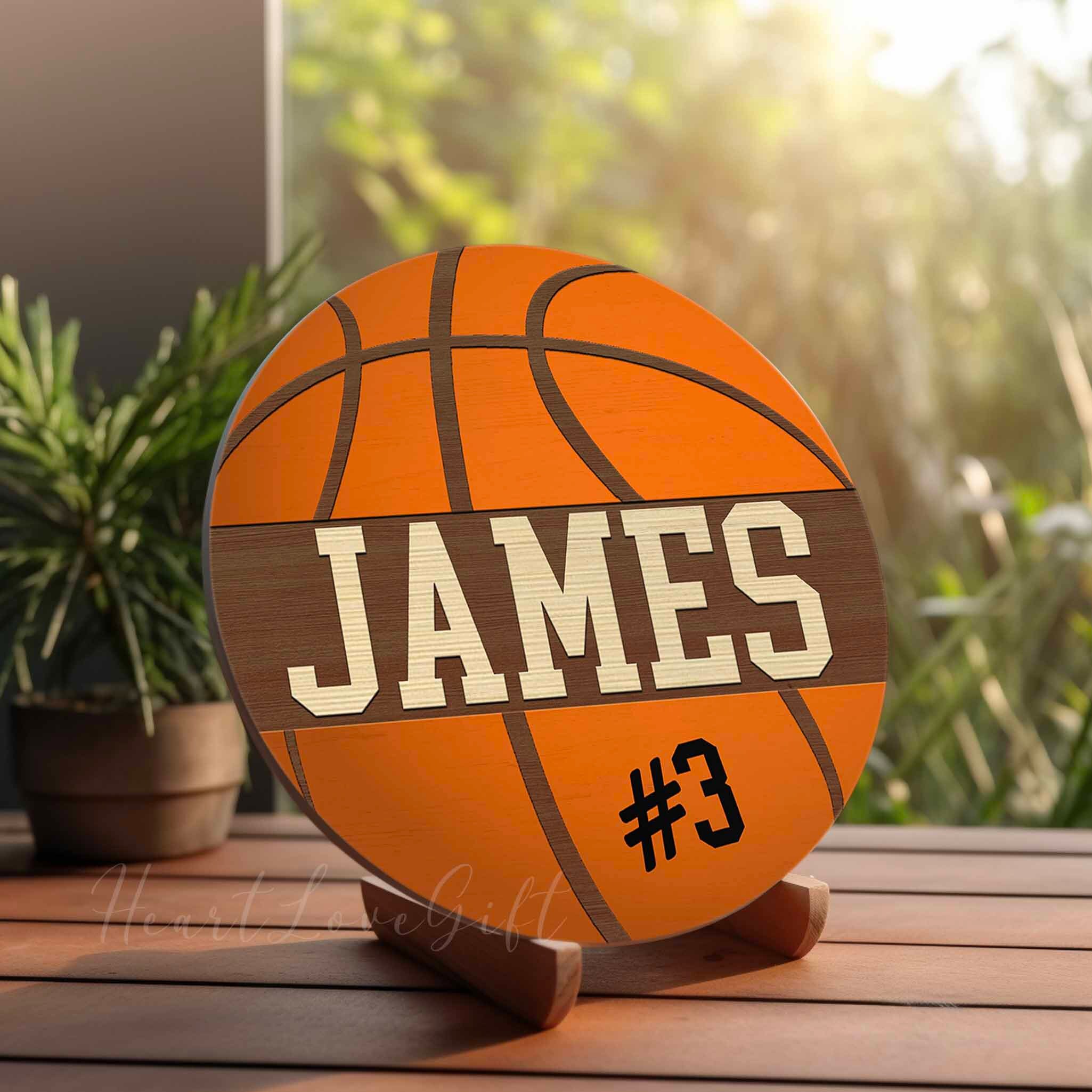 Personalized Basketball Door Sign, Kids Room Sign, Round Wood Sign ...