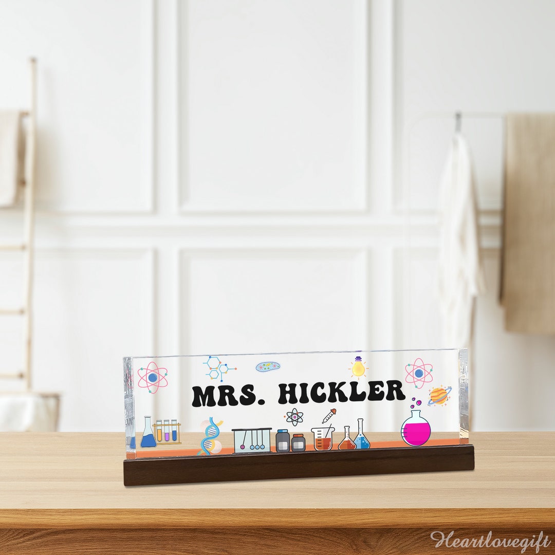Science Teacher Desk Sign/personalized Teacher Desk Name Block/gift for ...