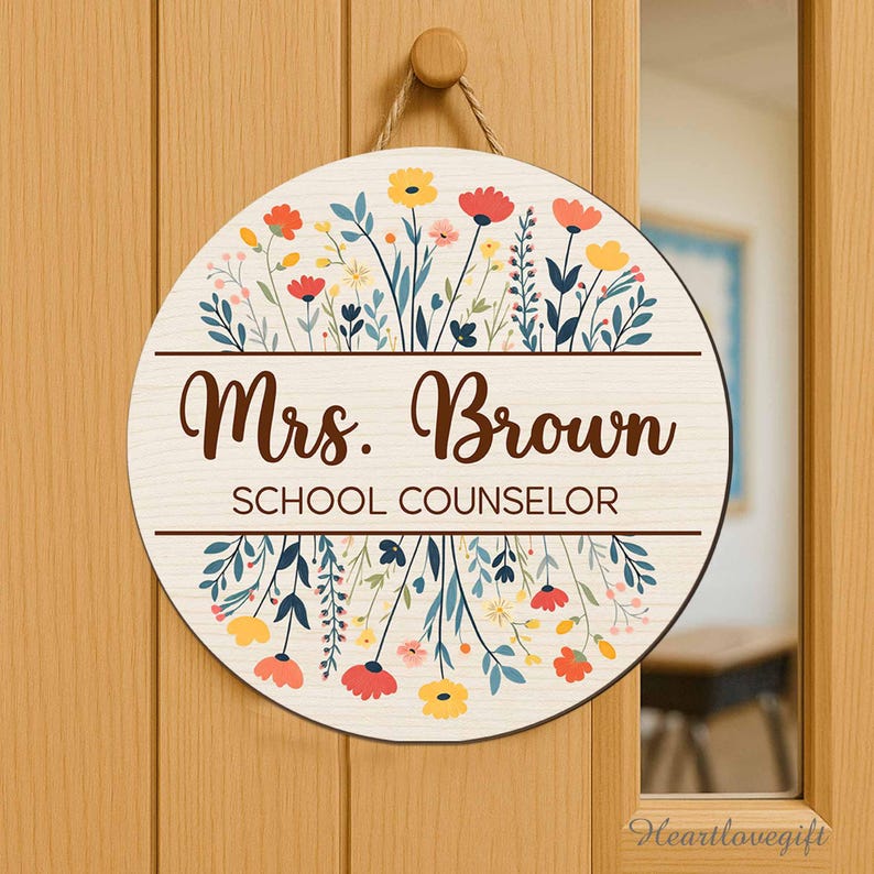 Personalized School Counselor Door Sign, School Counselor Office Sign ...