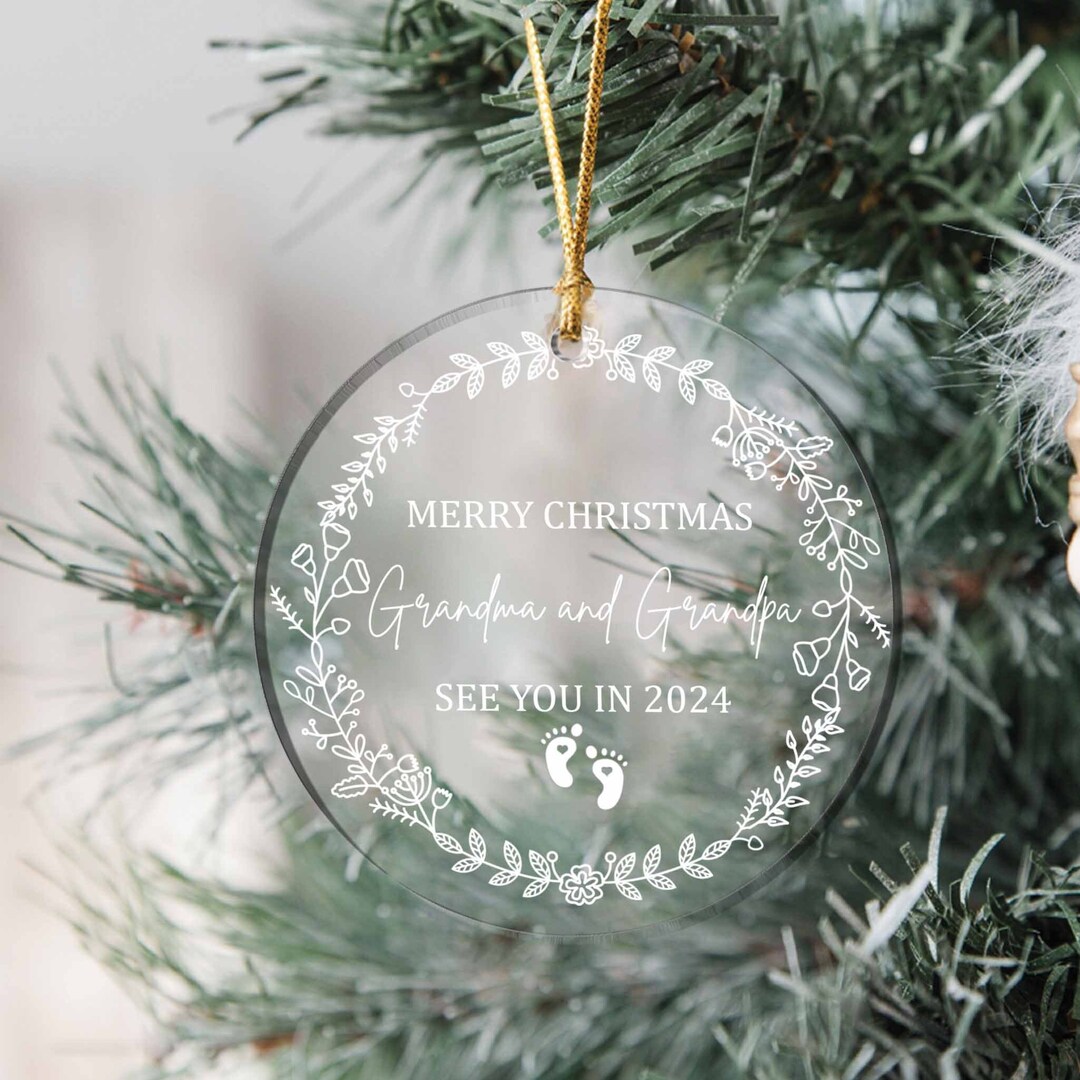 Baby Announcement Christmas Ornaments 2024/gift for Grandparents/new ...