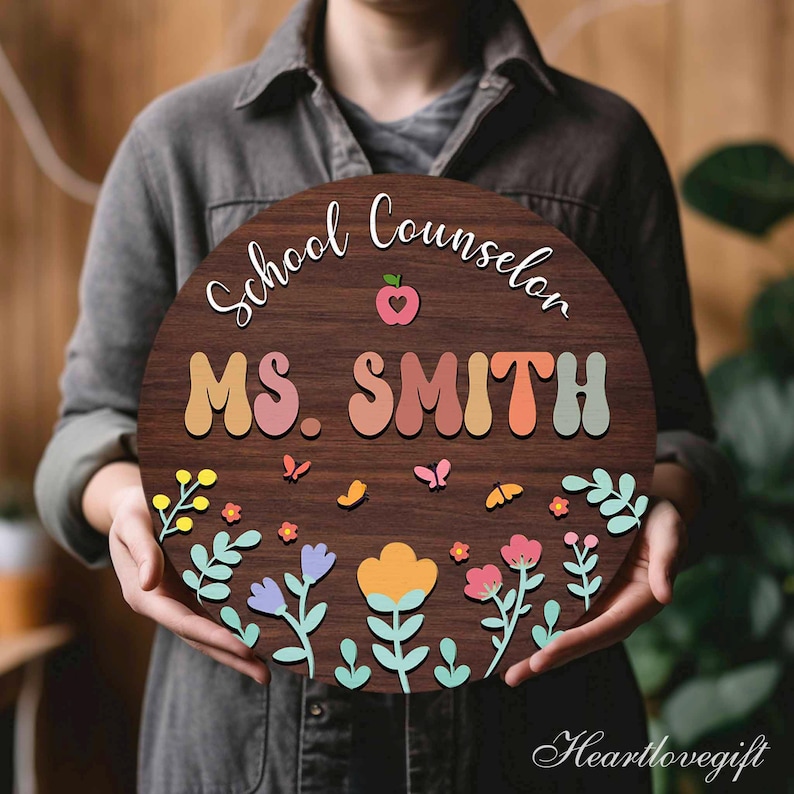 Personalized School Psychologist Gift, 3D School Counselor Office Door ...