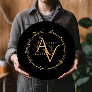 Small Business Sign Logo Your Actual/custom Logo Round Hanging Sign ...