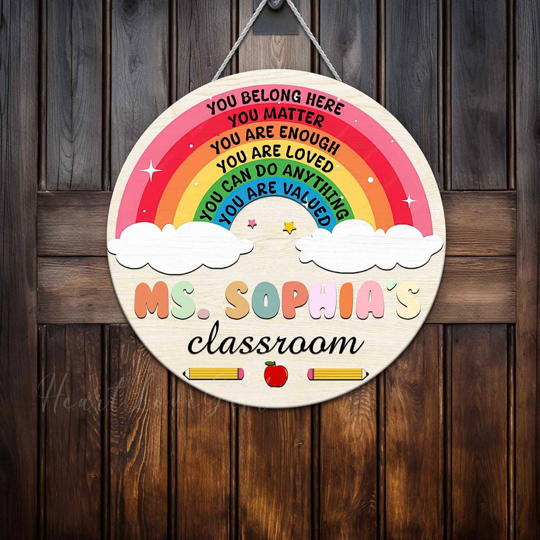 Personalized Teacher Door Sign, Teacher Name Door Sign Gift, Welcome ...